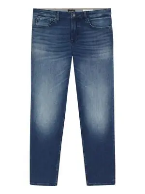 BOSS Regular-fit Tapered Stretch-cotton Jeans - Blue