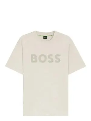 BOSS Cotton T-shirt With Tonal Logo - White