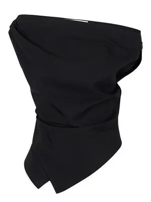 RÓHE Off-the-shoulder Draped Jersey Blouse - Black