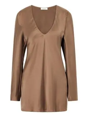 RUOHAN Ruohan Syros Silk-Blend Satin Blouse