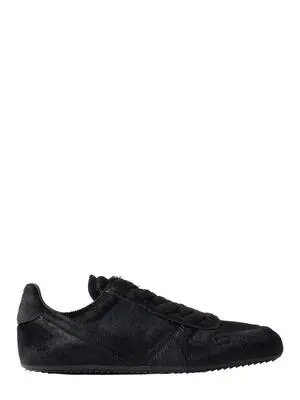 Rick Owens Minimal Sneaks Calf-hair And Leather Sneakers - Black