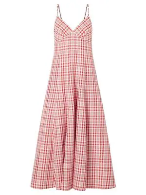 Rosie Assoulin Checked Jersey Maxi Dress - Red