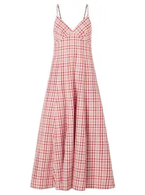 Rosie Assoulin Checked Jersey Maxi Dress - Red