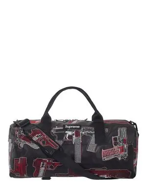 Supreme Guns Embroidered Leather Duffle Bag - Black