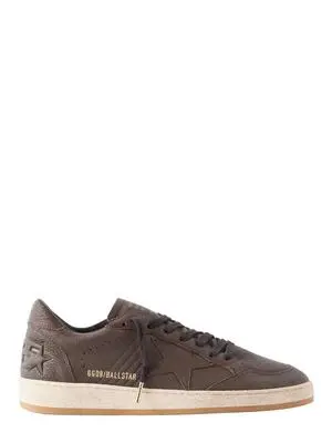 GOLDEN GOOSE Ball Star Distressed Leather Sneakers - Brown