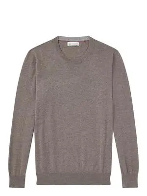 Brunello Cucinelli Cashmere Crew Neck Sweater - Brown