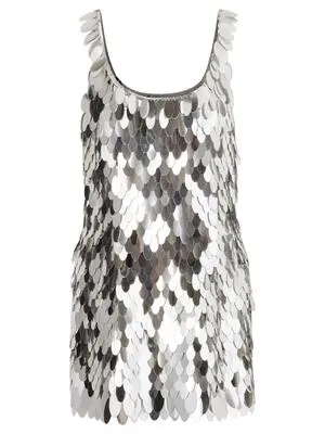 Rabanne Sequined -tone Chainmail Mini Dress - Silver