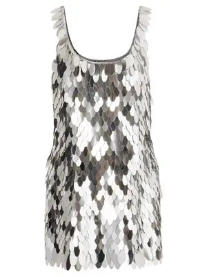 Rabanne Sequined Chainmail Mini Dress - Silver