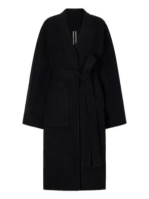 Rick Owens Dagger Belted Cashmere Coat - Black