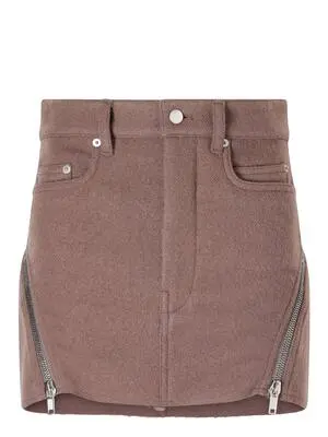 Rick Owens Bolan Banana Virgin Wool Mini Skirt - Grape
