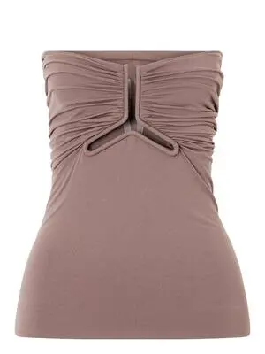 Rick Owens Strapless Cut-out Jersey Top - Grape