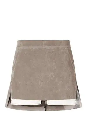 Rick Owens Suede Mini Skirt - Gray