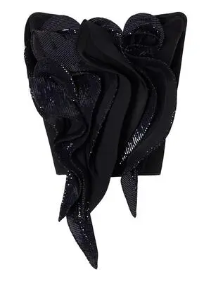 Maticevski Lavish Bodice Embellished Georgette Blouse - Black