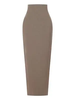 Rick Owens Dirt Pillar Stretch Wool-blend Midi Skirt - Gray