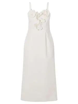 MAGDA BUTRYM Embellished Ruffled Cotton Midi Dress