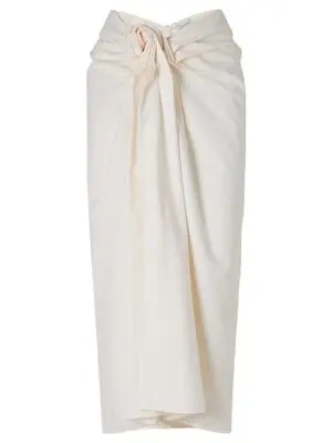 Magda Butrym Embellished Gathered Cotton Midi Dress - Cream