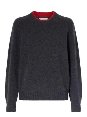 Loulou De Saison Loulou De Saison Otis Ribbed Cashmere Sweater Gray