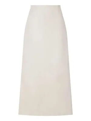 Loulou De Saison Inga Paneled Leather Midi Skirt - Ivory