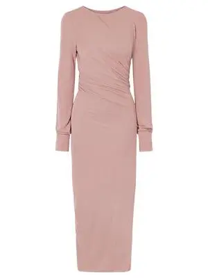 LANVIN Draped Crepe-jersey Midi Dress - Pink
