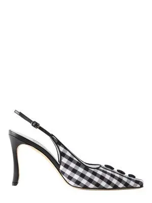 Manolo Blahnik Alexa 90 Embellished Gingham Slingback Pumps - Black