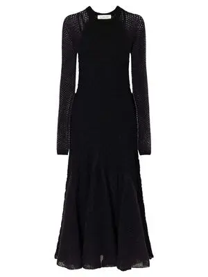 LANVIN Open-knit Wool Maxi Dress - Black