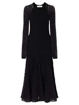 LANVIN Open-knit Wool Maxi Dress - Black