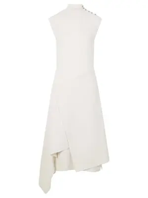 LANVIN Draped Wool-blend Turtleneck Midi Dress - Cream