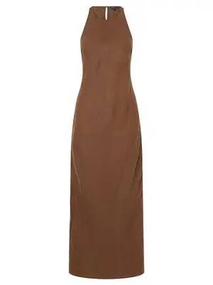 JAMES PERSE Linen Halterneck Maxi Dress - Brown