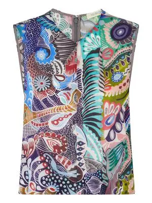 HEIRLOME Printed Silk-organza Cocoon Top - Green