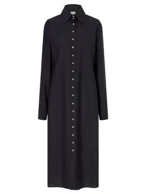 Khaite Ivanna Cotton-silk Organza Midi Dress - Black