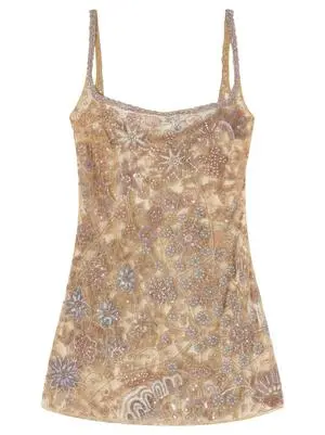 CLIO PEPPIATT Clio Peppiatt Soléa Embellished Mesh Mini Dress