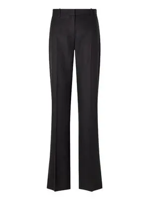 HEIRLOME Petula Pleated Silk-twill Straight-leg Pants - Black