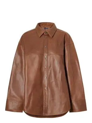 HAIKURE Victoria Leather Shirt - Brown