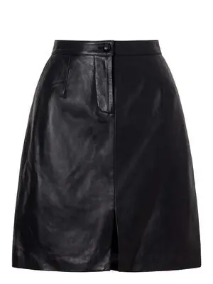BLAZÉ MILANO Popeye Leather Midi Skirt - Black