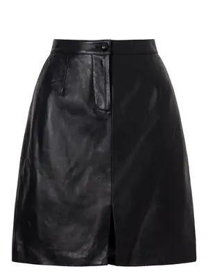 BLAZÉ MILANO Popeye Leather Midi Skirt - Black