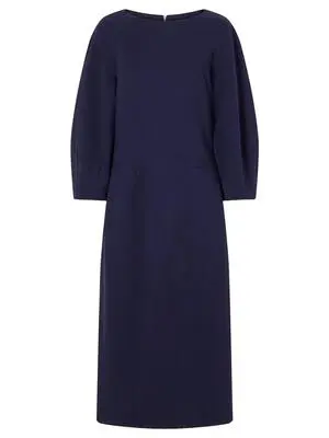 Carolina Herrera Ponte Midi Dress With Balloon Sleeves - Blue