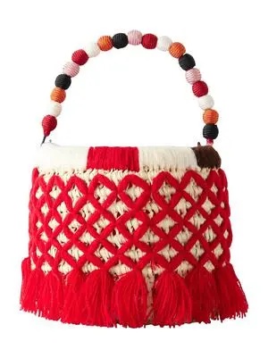 Cap D'antibes Cap D’antibes Panier Raffia Tote - Red