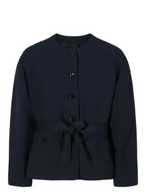 BLAZÉ MILANO Dales Crepe Belted Jacket - Blue