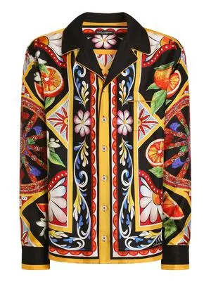 Dolce & Gabbana Carretto-print Silk Twill Shirt - Multicolor