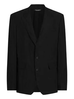 Dolce & Gabbana Sicilia Light Single-breasted Cotton Jacket - Black