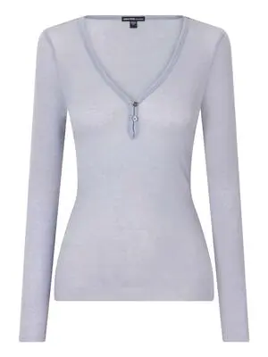 JAMES PERSE Ribbed Cotton And Cashmere-blend T-shirt - Light Gray