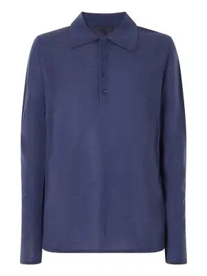 Tibi Wool-blend Knit Polo Sweater - Blue