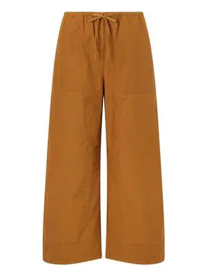 LESET LESET Kyoto Cotton Wide-Leg Pants Brown