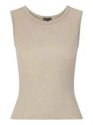 JAMES PERSE Ribbed Cotton And Cashmere-blend Tank Top - Brown