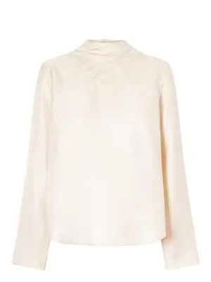Loulou De Saison Gala Scarf-detail Silk Blouse - Neutrals