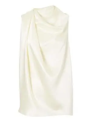 HEIRLOME Kate Draped Silk-satin Top - Ivory