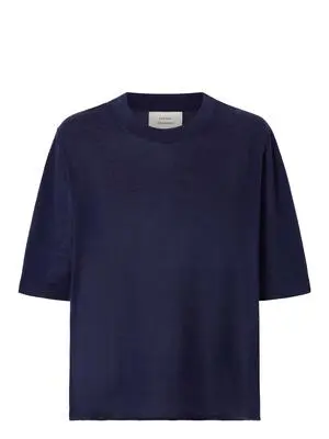 Loulou De Saison Mélange Cashmere T-shirt - Navy