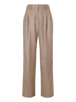 BLAZÉ MILANO Fox Checked Wool Pants - Neutrals