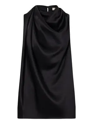 HEIRLOME Heirlome 'Kate' Draped Silk Satin Top Black