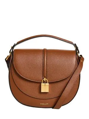 DEMELLIER DeMellier Siena Leather Saddle Bag With Gold Tone Clasp Tan